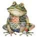 10 Frogs Clipart Bundle, PNG & JPG, Printable Patchwork Frog ...