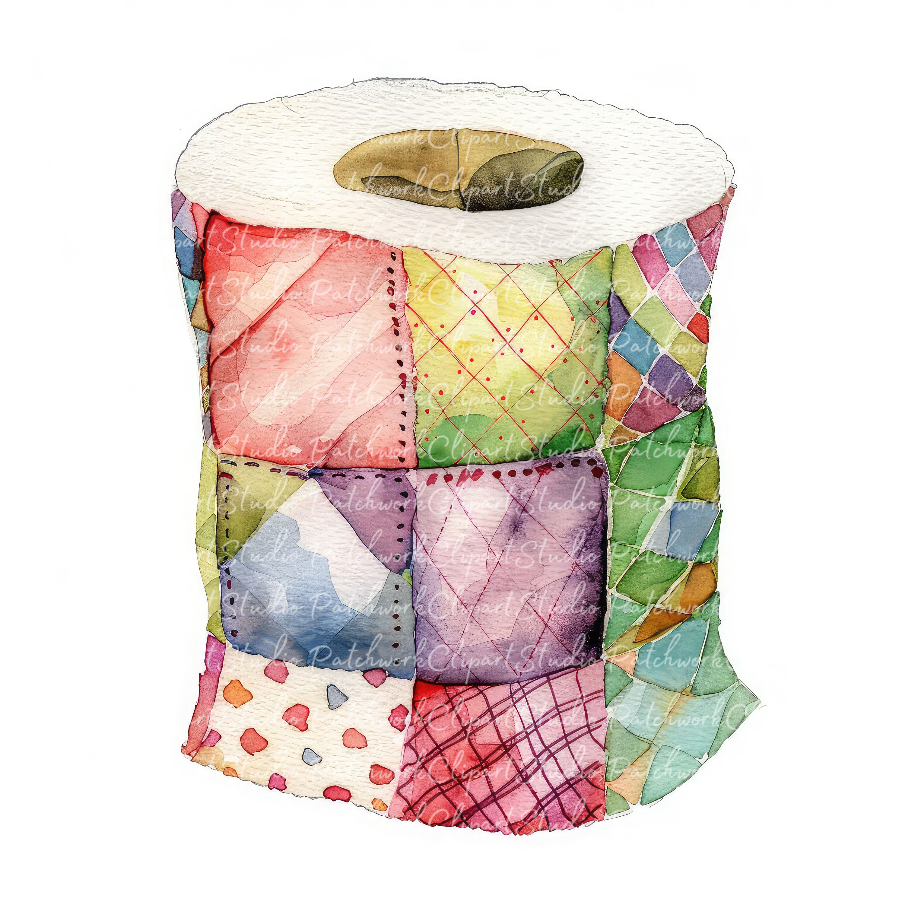 10 Toilet Paper Clipart Bundle, PNG & JPG, Printable Patchwork ...
