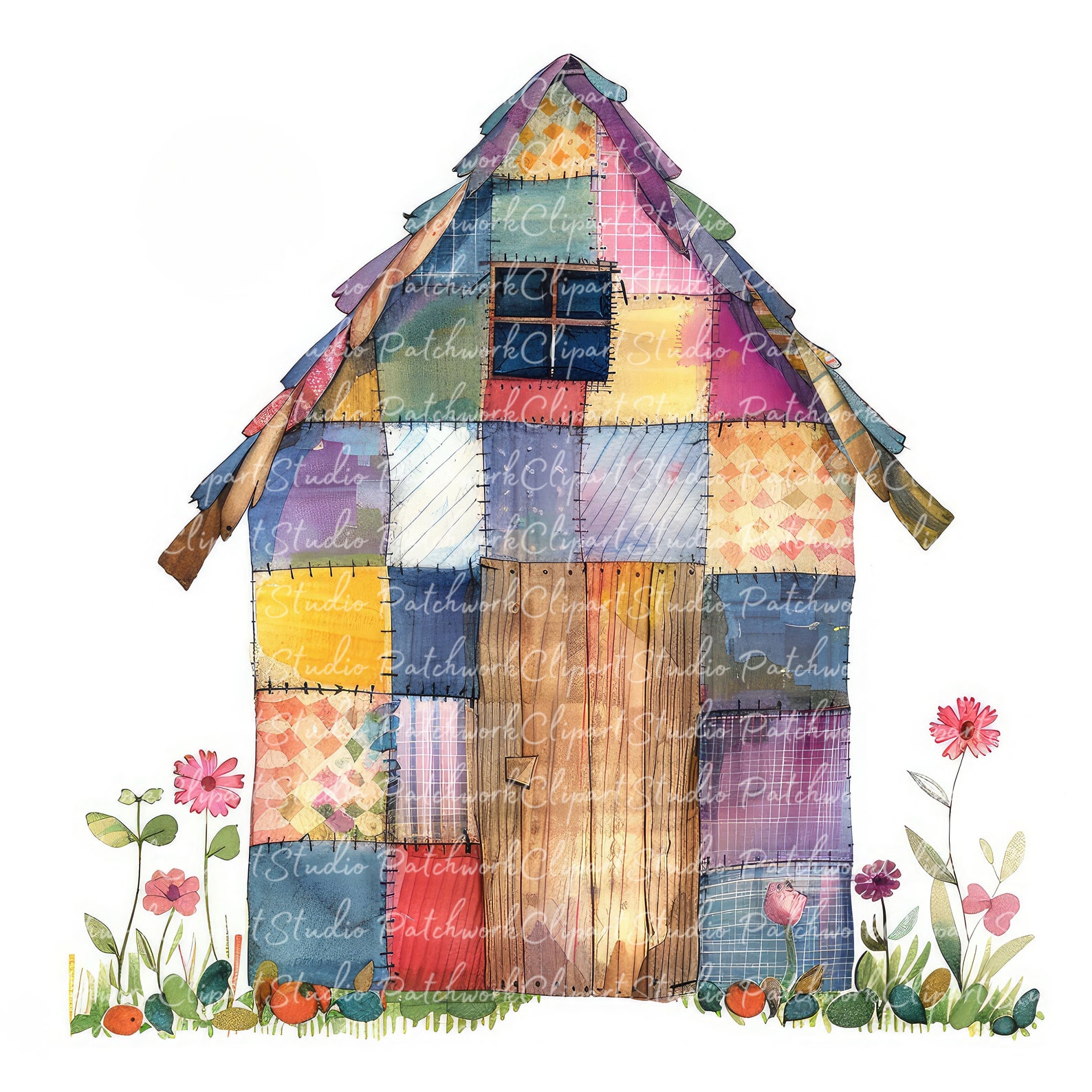 10 Garden Shed Clipart Bundle, PNG & JPG, Printable Patchwork Shed ...