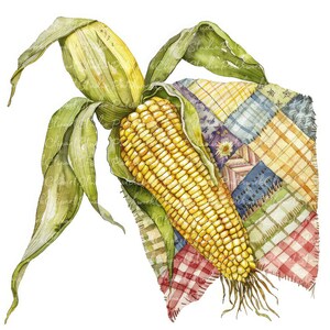 10 Corn on the Cob Clipart Bundle, PNG & JPG, Printable Patchwork ...
