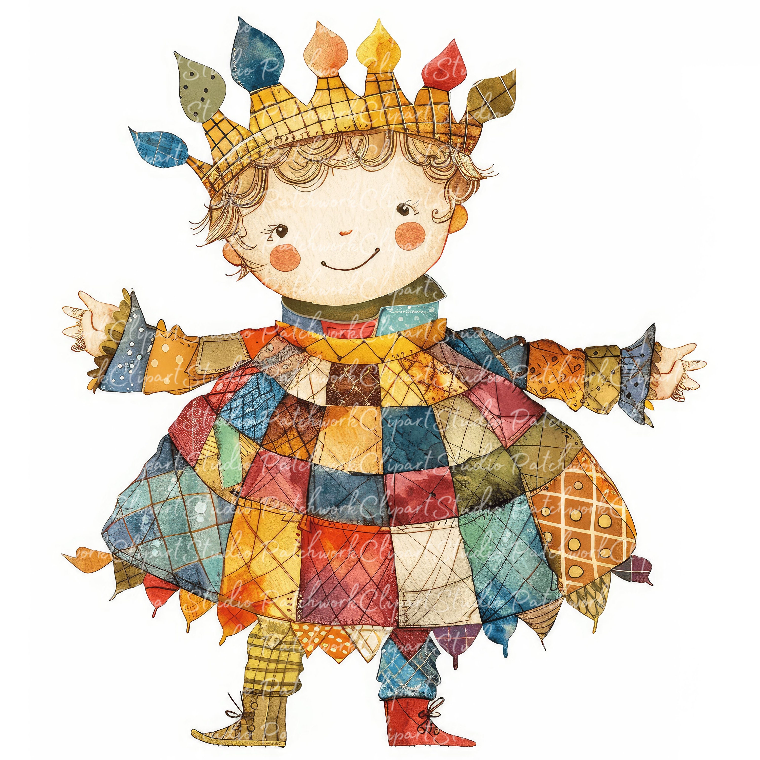 10 Prince Clipart Bundle, PNG & JPG, Printable Patchwork King ...