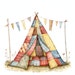10 Tent Clipart Bundle, PNG & JPG, Printable Patchwork Tents ...