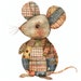 10 Mice Clipart Bundle, Printable Patchwork Mouse, Quilted Fabric ...