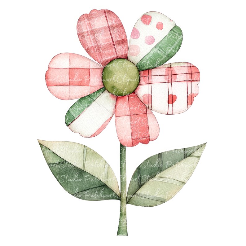10 Spring Flower Clipart Bundle, PNG & JPG, Printable Patchwork ...