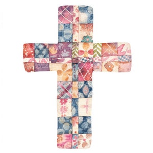 10 Cross Clipart Bundle, PNG & JPG, Printable Patchwork Crosses ...