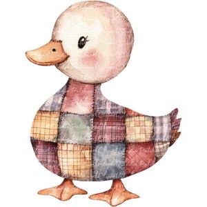 10 Ducks Clipart Bundle, PNG & JPG, Printable Patchwork Duck ...