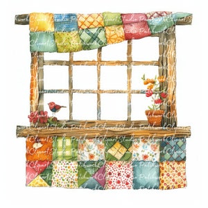 10 Windows Clipart Bundle, PNG & JPG, Printable Patchwork Window ...