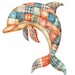 10 Dolphins Clipart Bundle, PNG & JPG, Printable Patchwork Dolphin ...