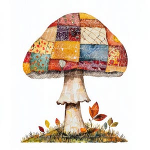 10 Autumn Mushroom Clipart Bundle, PNG & JPG, Fall Mushrooms Printable ...