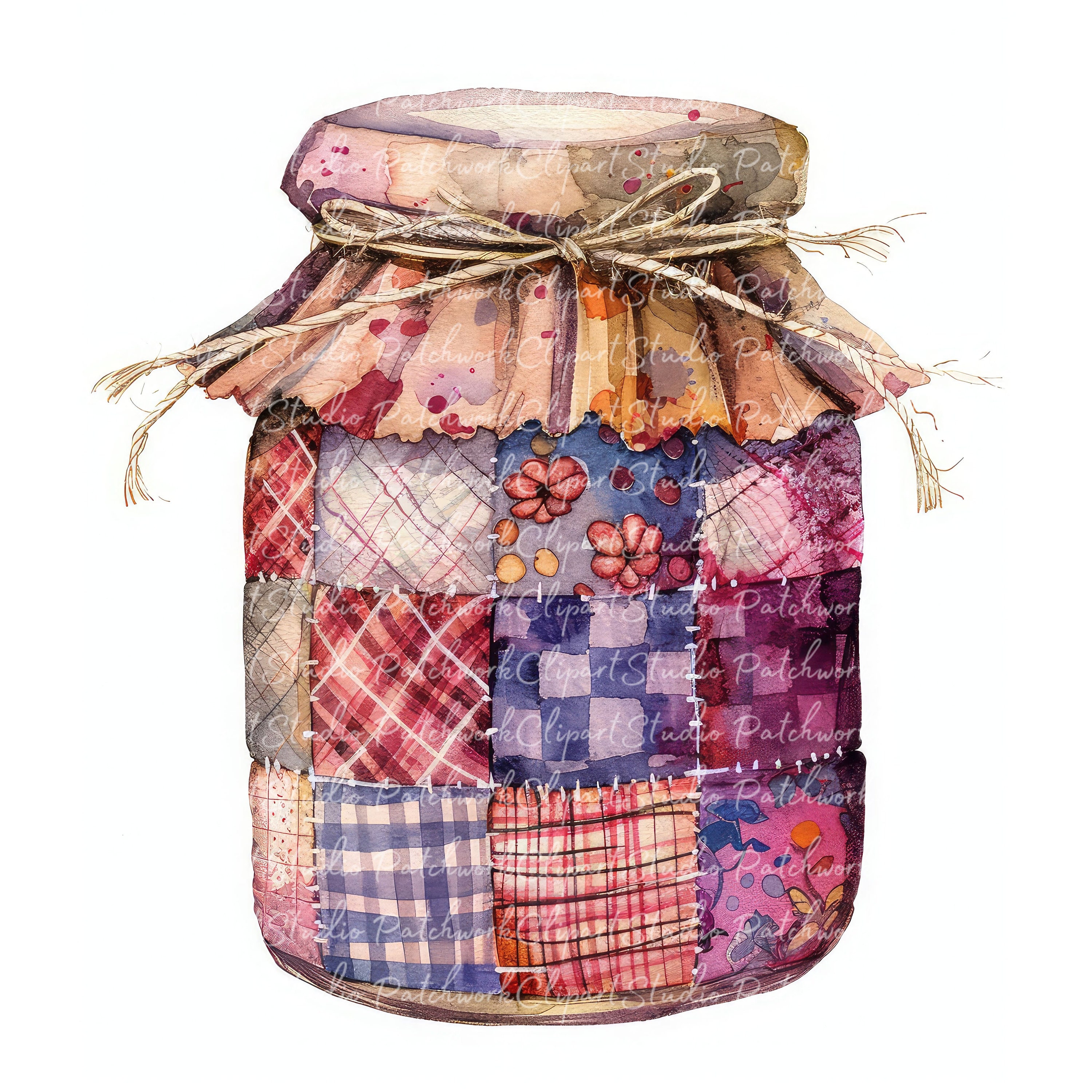 10 Jar of Jam Clipart Bundle, PNG & JPG, Printable Patchwork Jam ...