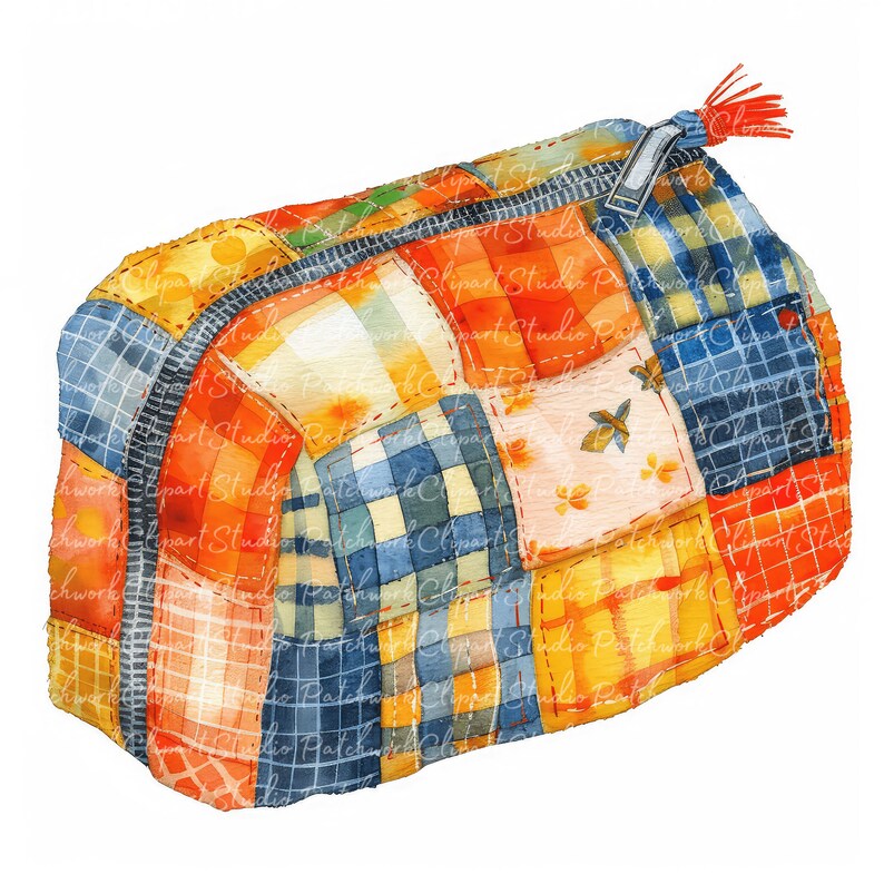 10 Pencil Case Clipart Bundle, PNG & JPG, Printable Patchwork Pencil ...