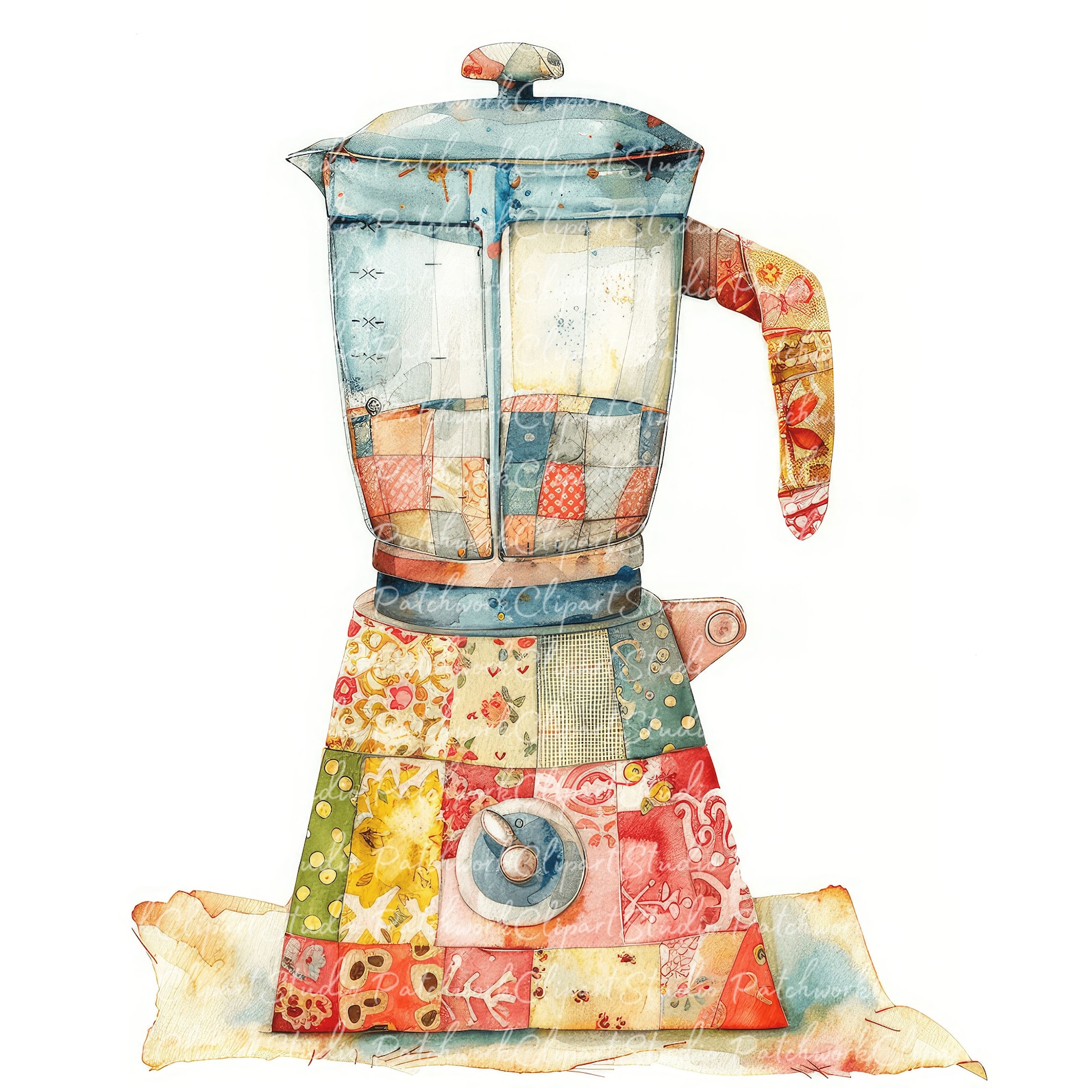 10 Blenders Clipart Bundle, PNG & JPG, Printable Patchwork Blender, Illustrations, Digital ...