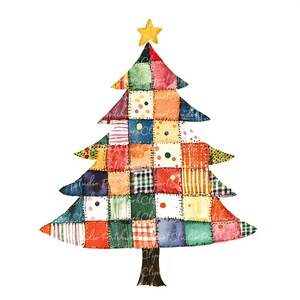 10 Patchwork Christmas Clipart Bundle, PNG & JPG, Printable Patchwork ...