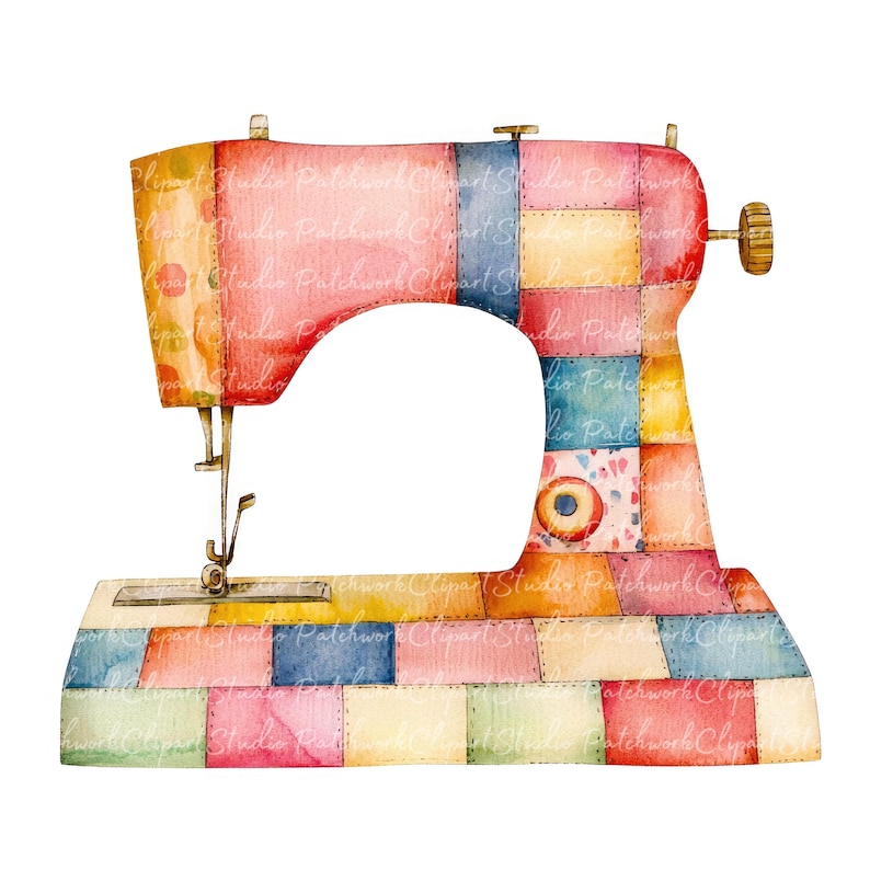 10 Cute Sewing Machine Clipart Bundle, PNG & JPG, Printable Patchwork ...
