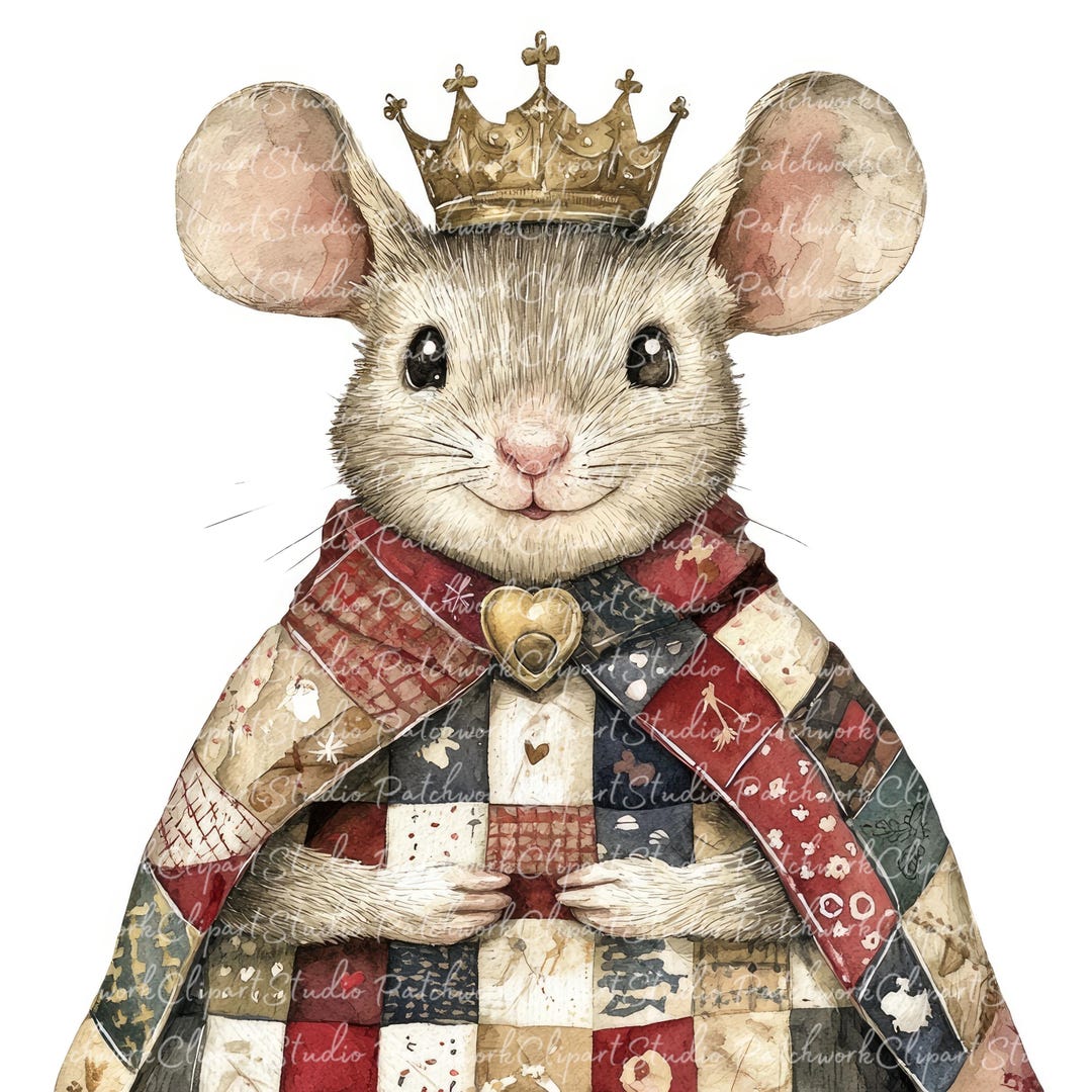 8 Mouse King Clipart Bundle, PNG & JPG, Printable Patchwork ...