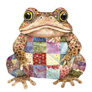 10 Toad Clipart Bundle, PNG & JPG, Printable Patchwork Toad ...