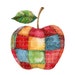 10 Apples Clipart Bundle, PNG & JPG, Printable Patchwork Apple ...