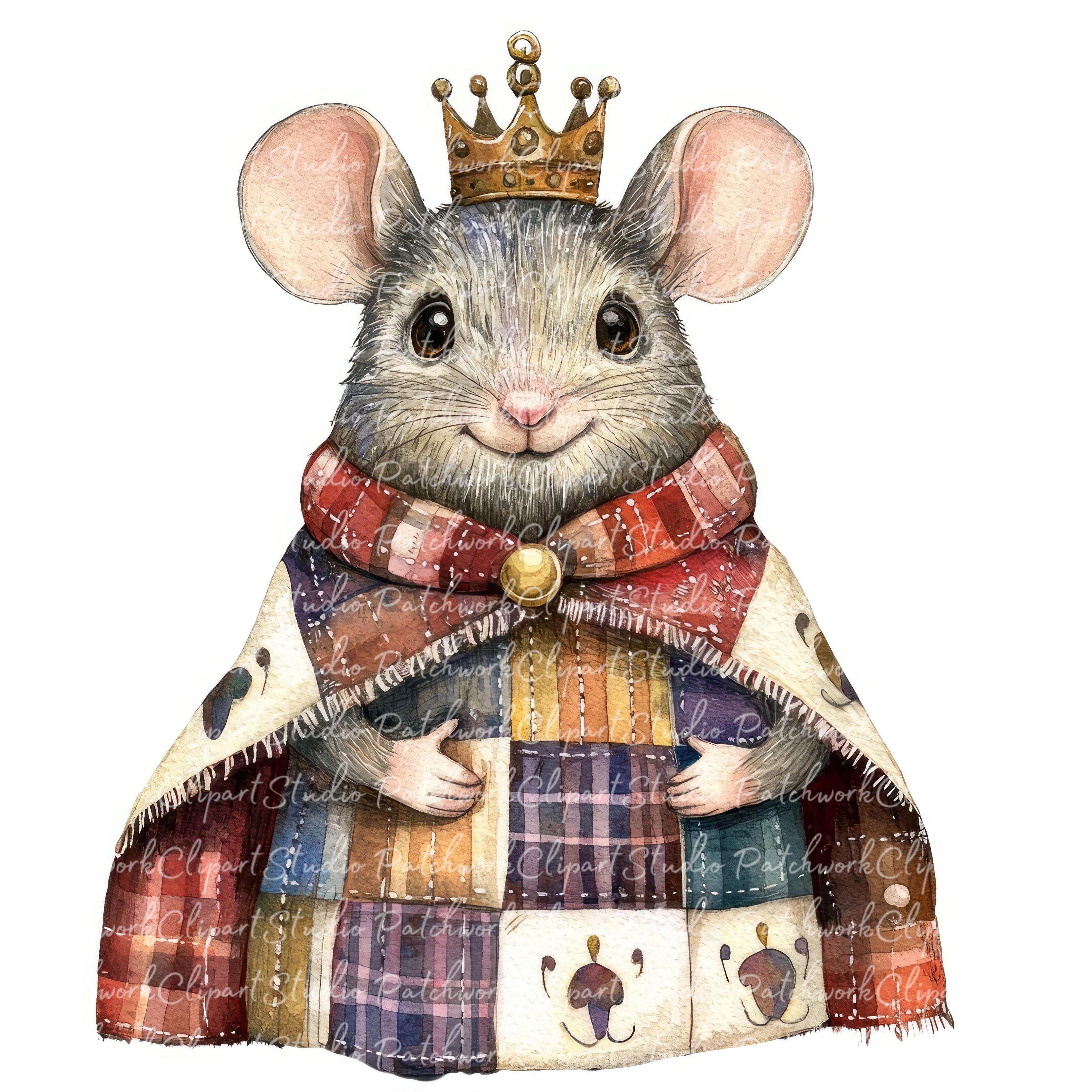 8 Mouse King Clipart Bundle, PNG & JPG, Printable Patchwork ...