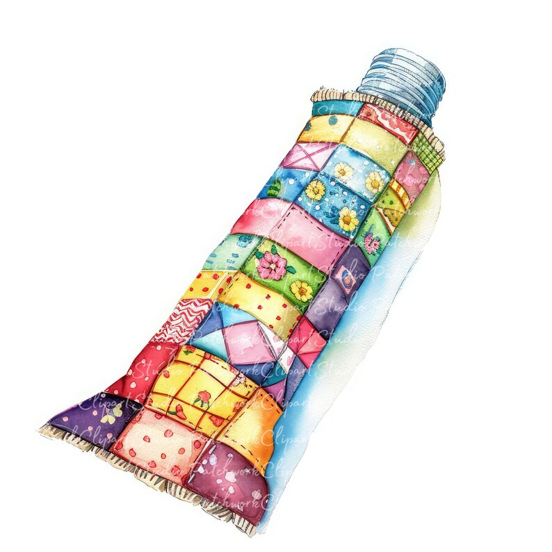 10 Toothpaste Clipart Bundle, PNG & JPG, Printable Patchwork Toothpaste ...