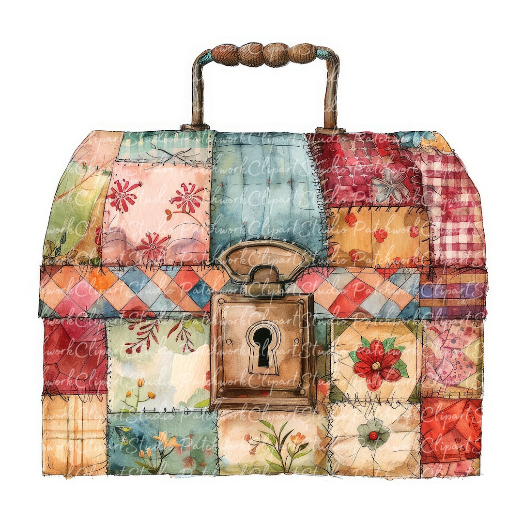 10 Lockbox Clipart Bundle, PNG & JPG, Printable Patchwork Lock ...