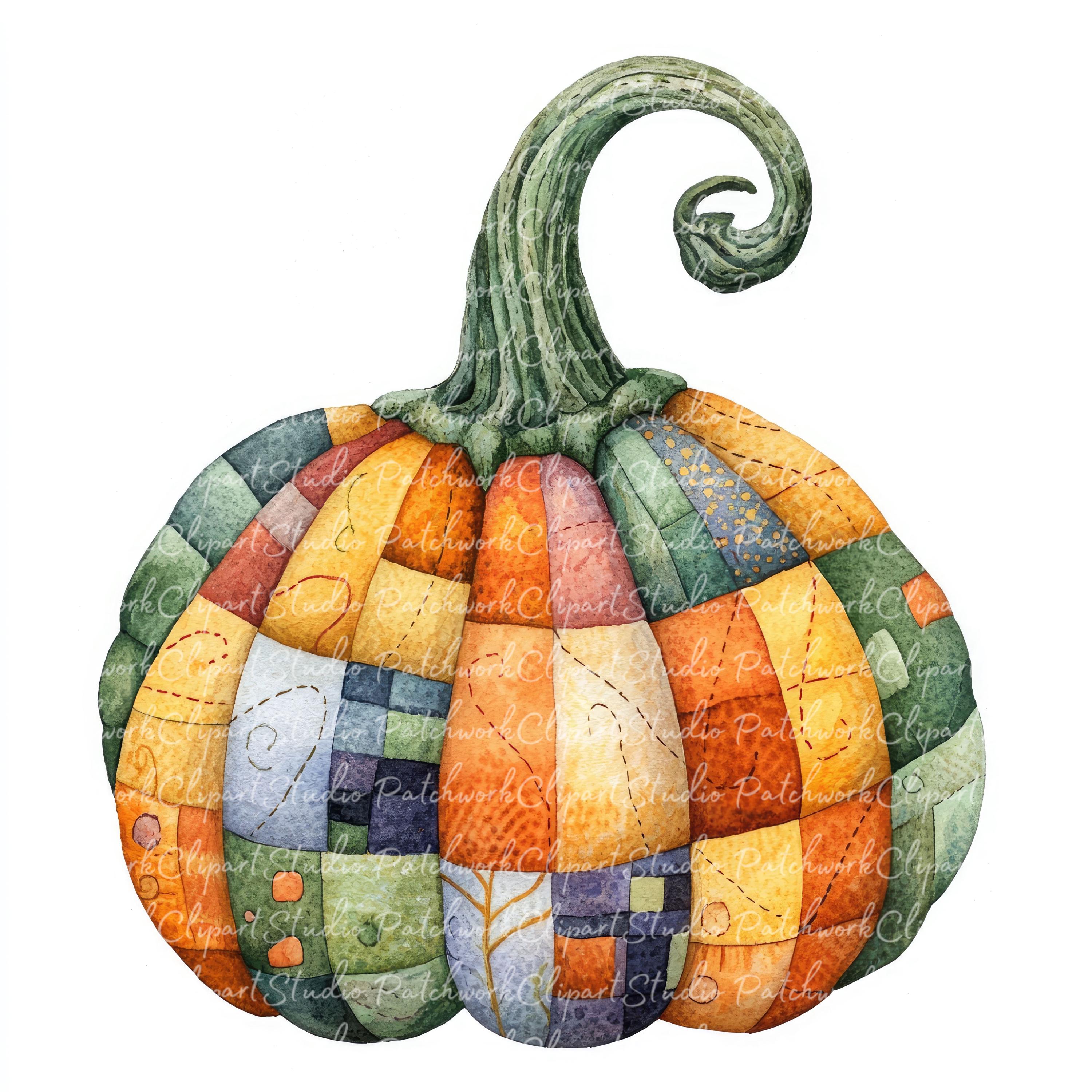 10 Squash Clipart Bundle, PNG & JPG, Printable Patchwork, Fall Harvest ...