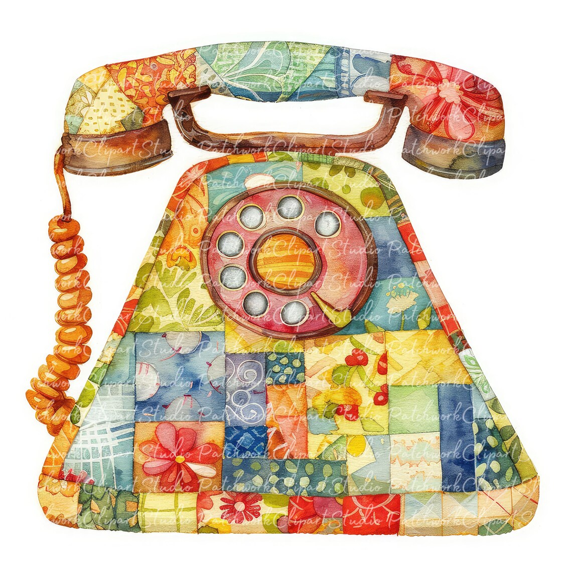 10 Vintage Telefon Clipart Bundle, PNG & JPG, bedruckbare Patchwork ...