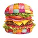 10 Hamburgers Clipart Bundle, PNG & JPG, Printable Patchwork Burger ...