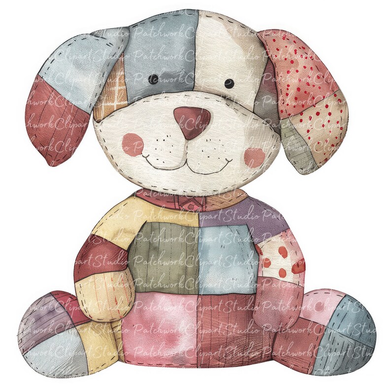 10 Dogs Clipart Bundle, PNG & JPG, Printable Patchwork Dog ...