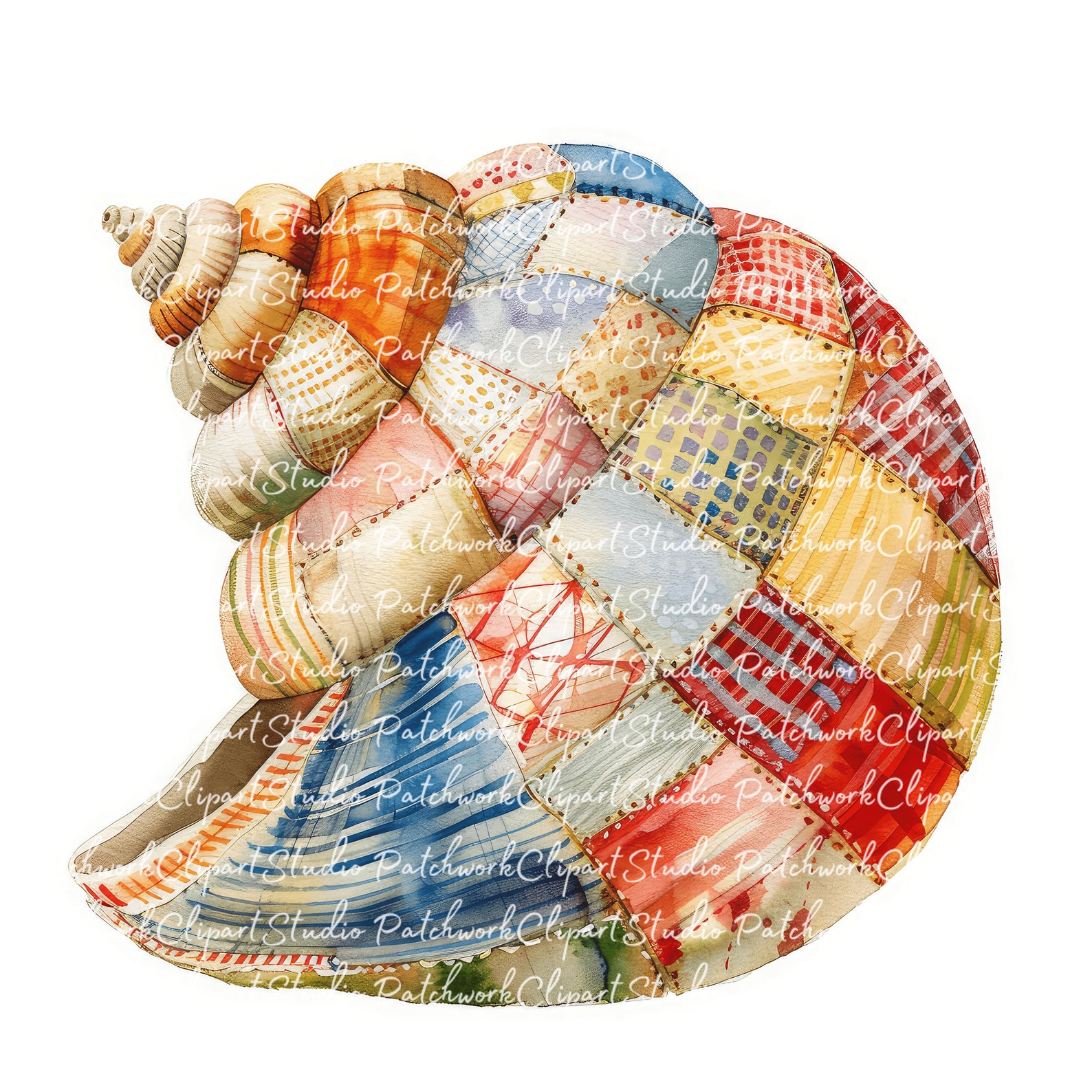 10 Shells Clipart Bundle, PNG & JPG, Printable Patchwork Shell ...