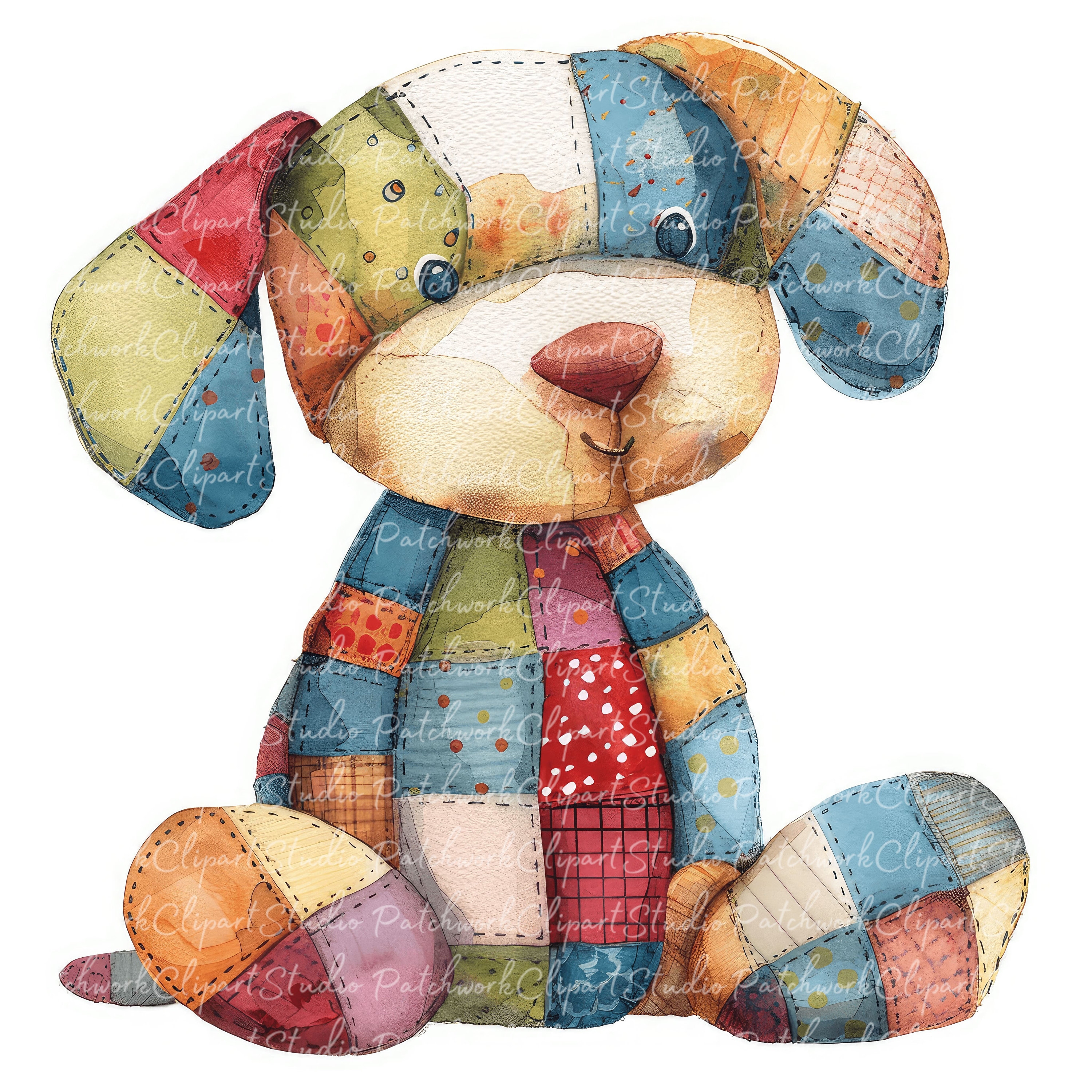 10 Dogs Clipart Bundle, PNG & JPG, Printable Patchwork Dog ...