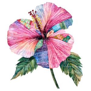 10 Hibiscus Clipart Bundle, PNG & JPG, Printable Patchwork ...