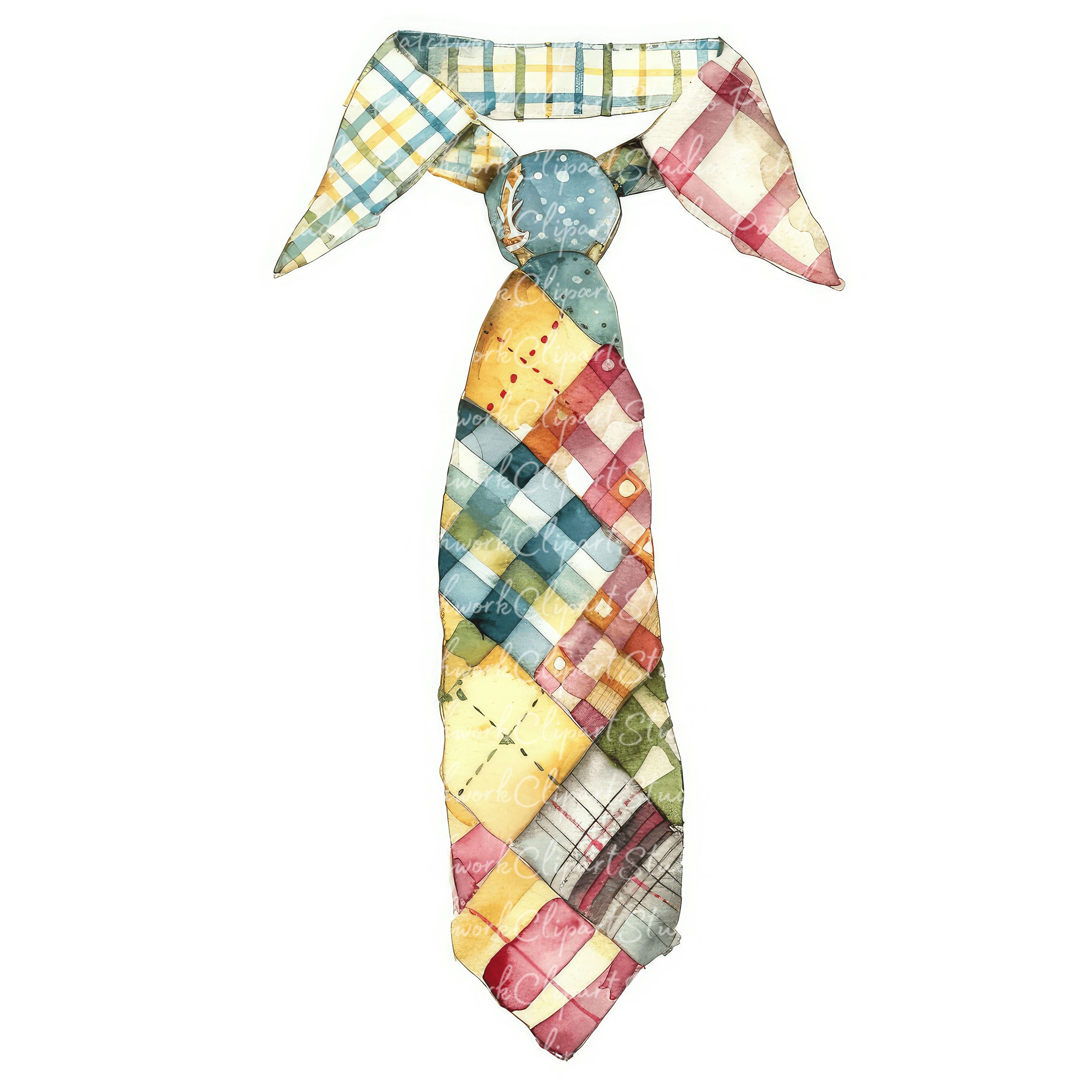 10 Ties Clipart Bundle, PNG & JPG, Printable Patchwork Tie ...