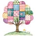 10 Spring Tree Clipart Bundle, PNG & JPG, Printable Patchwork ...
