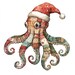 10 Christmas Octopus Clipart Bundle, PNG & JPG, Printable Patchwork ...