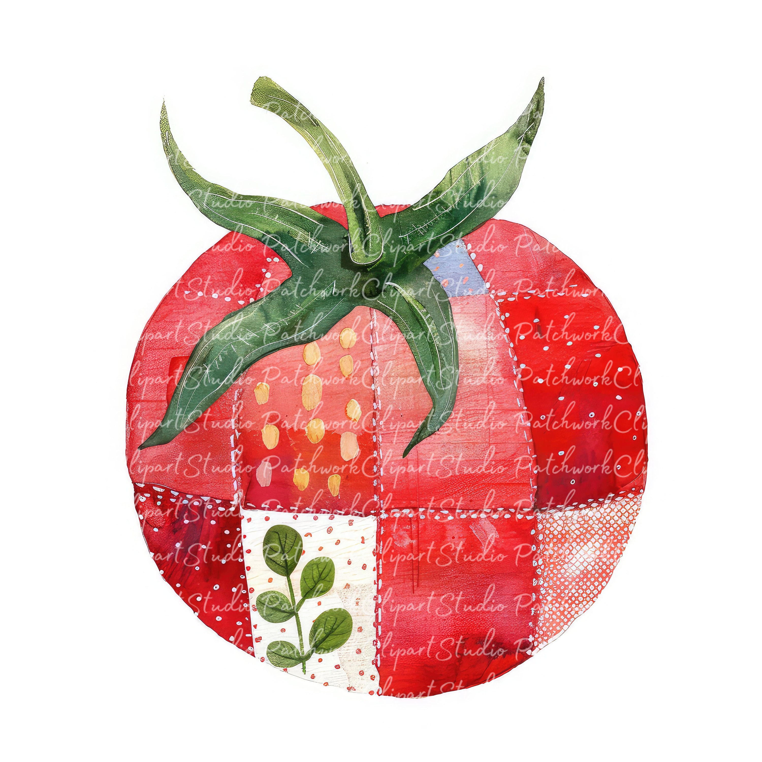 10 Tomato Clipart Bundle, PNG & JPG, Printable Patchwork Tomatoes ...