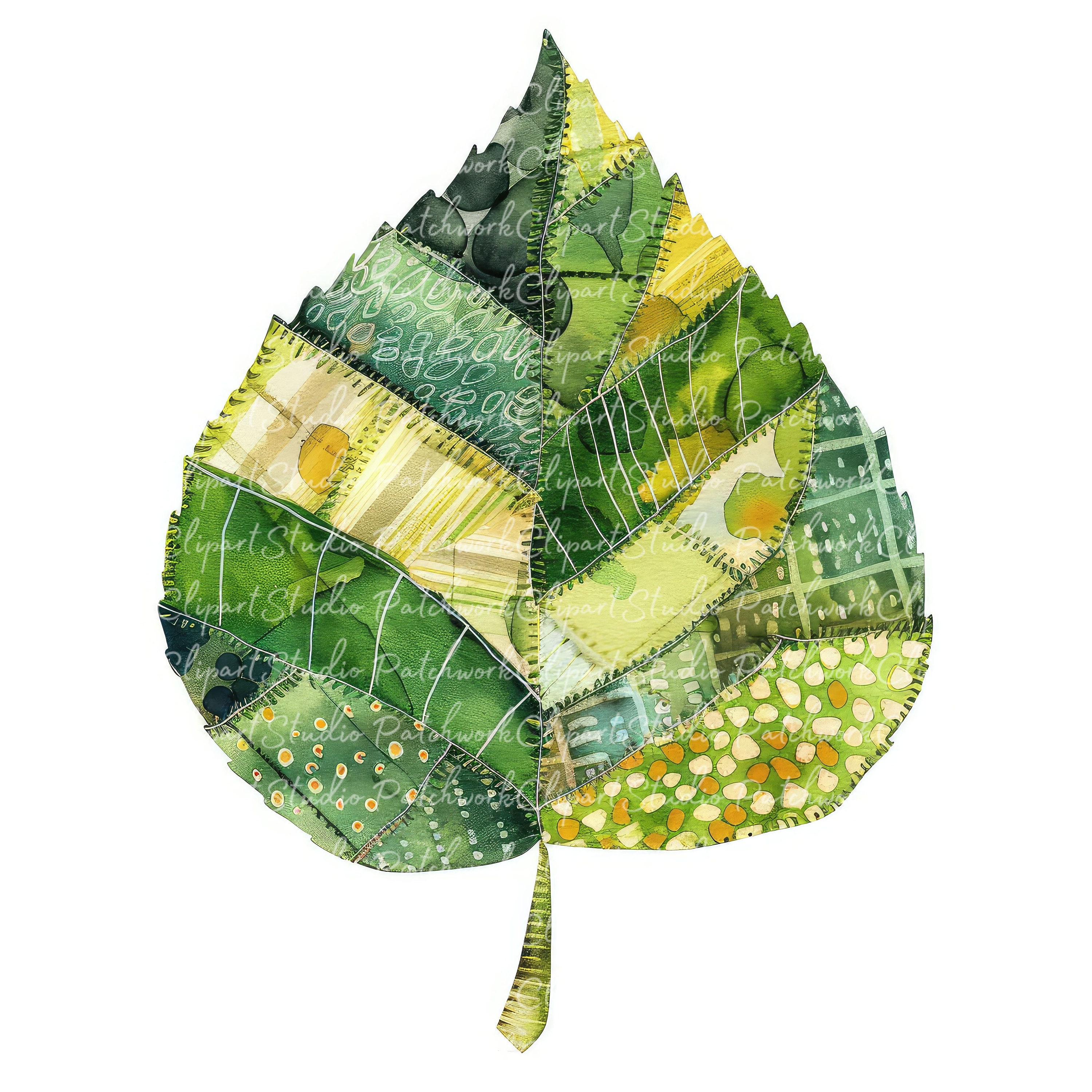 10 Leaves Clipart Bundle, PNG & JPG, Printable Patchwork Leaf ...