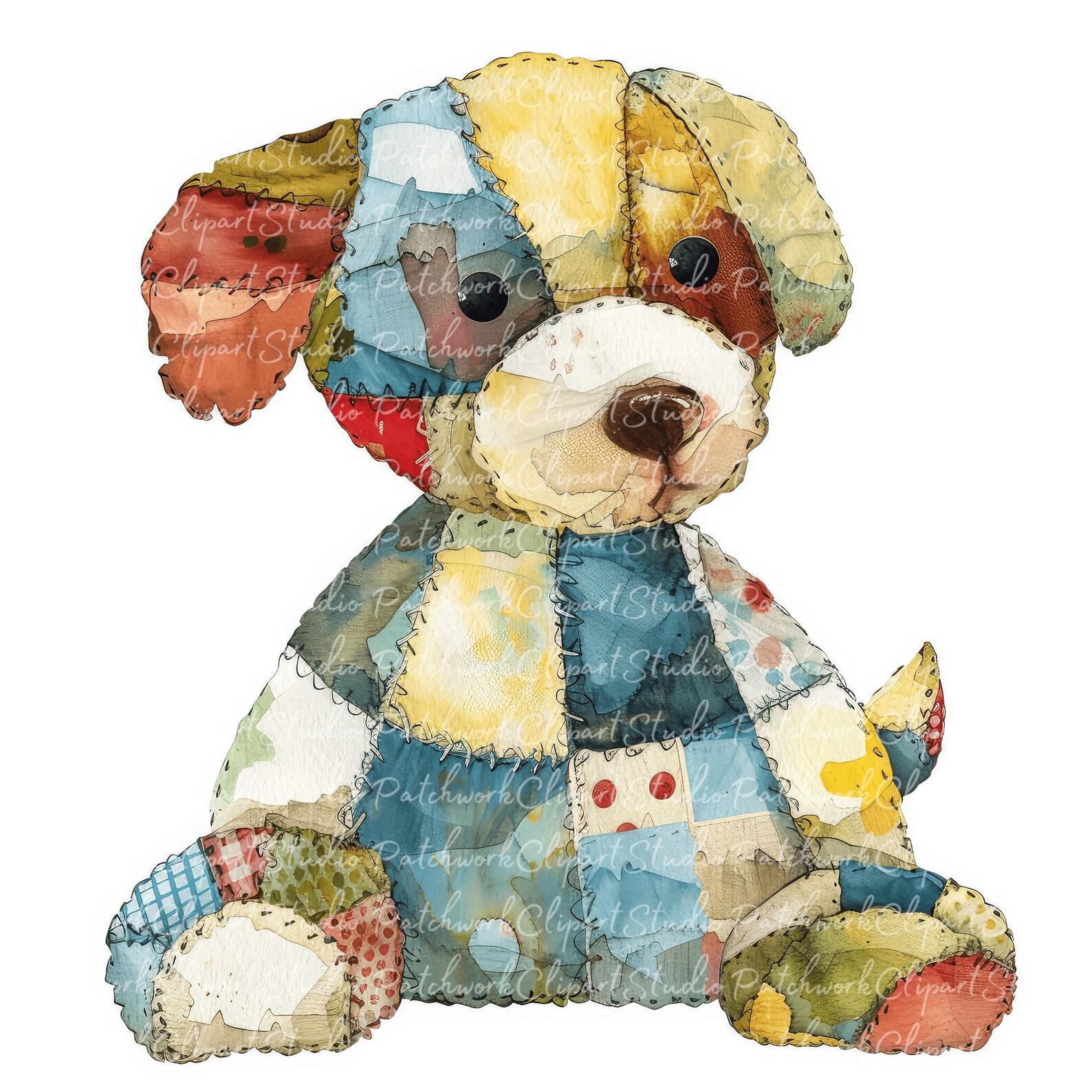 10 Dogs Clipart Bundle, PNG & JPG, Printable Patchwork Dog ...