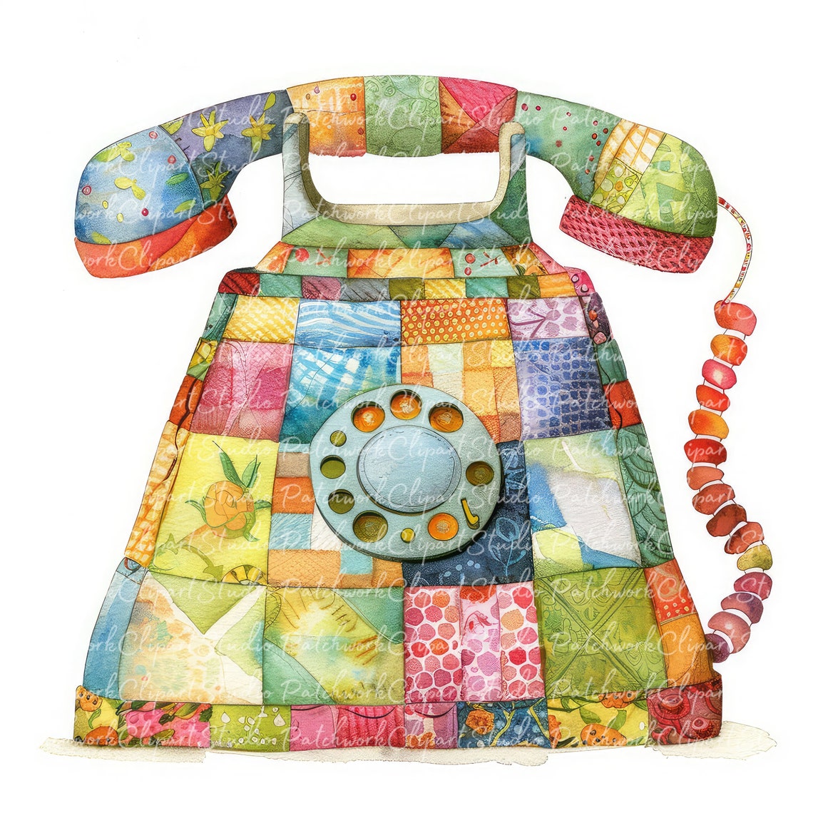 10 Vintage Telefon Clipart Bundle, PNG & JPG, bedruckbare Patchwork ...