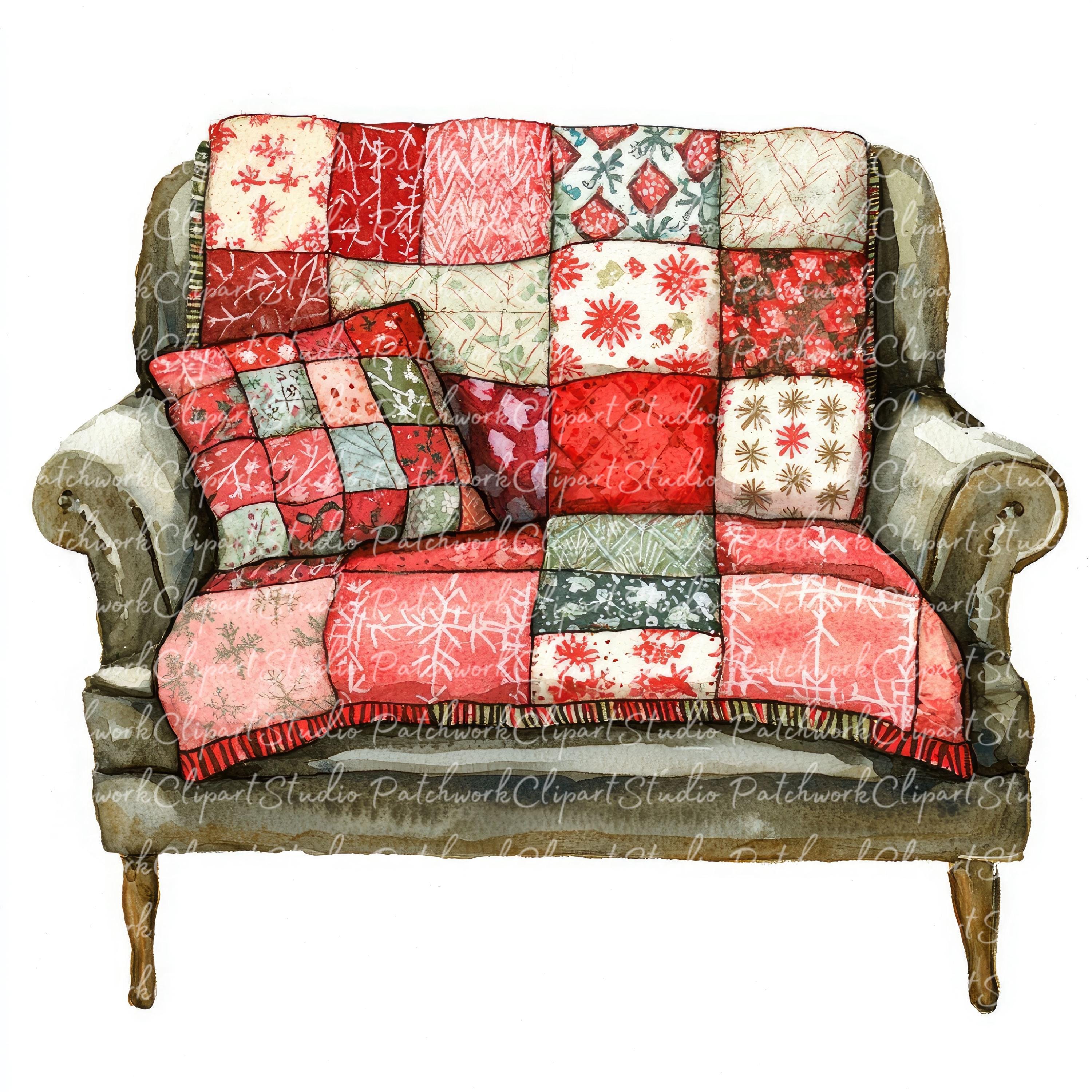 10 Quilted Red Winter Blanket Clipart Bundle, PNG & JPG, Printable ...