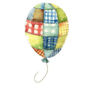 10 Balloons Clipart Bundle, PNG & JPG, Printable Patchwork Balloon ...