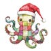 10 Christmas Octopus Clipart Bundle, PNG & JPG, Printable Patchwork ...