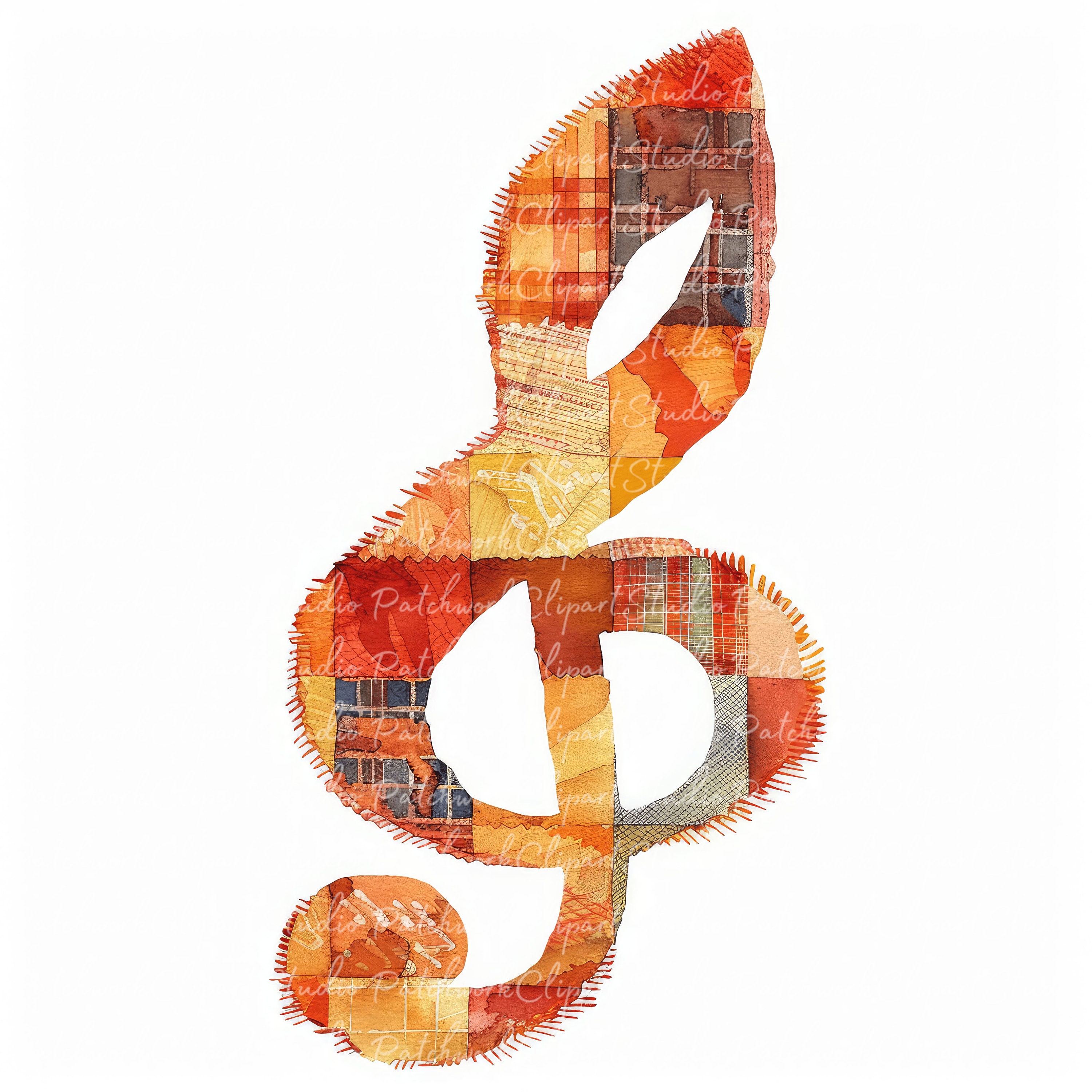 10 Musical Notes Clipart Bundle, PNG & JPG, Printable Patchwork ...