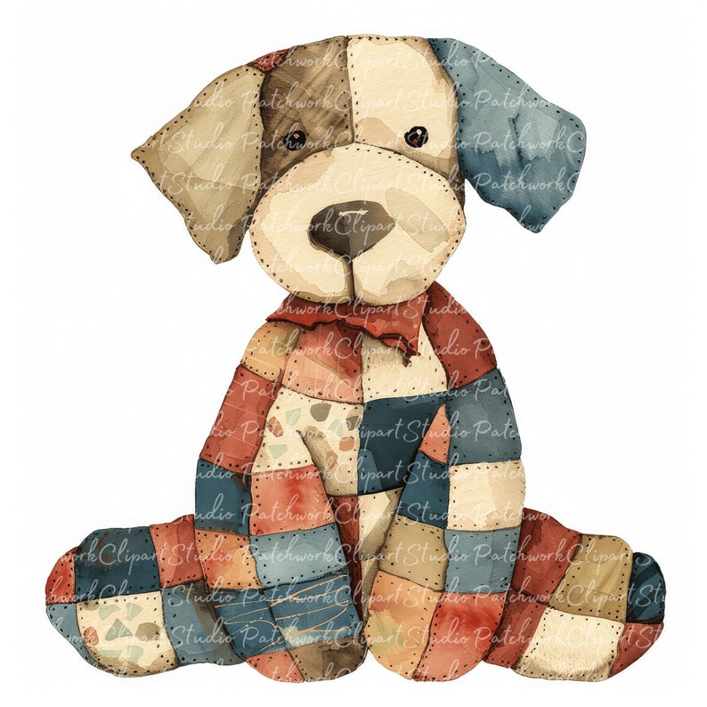 10 Dogs Clipart Bundle, PNG & JPG, Printable Patchwork Dog ...