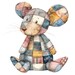 10 Mice Clipart Bundle, Printable Patchwork Mouse, Quilted Fabric ...