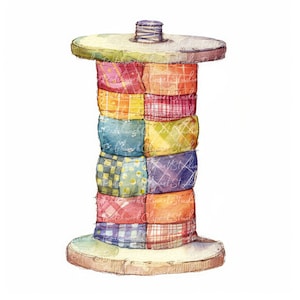 10 Spool of Thread Clipart Bundle, PNG & JPG, Printable Patchwork ...