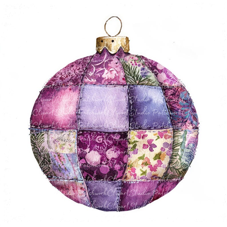 10 Purple Christmas Bauble Clipart Bundle, PNG & JPG, Printable ...