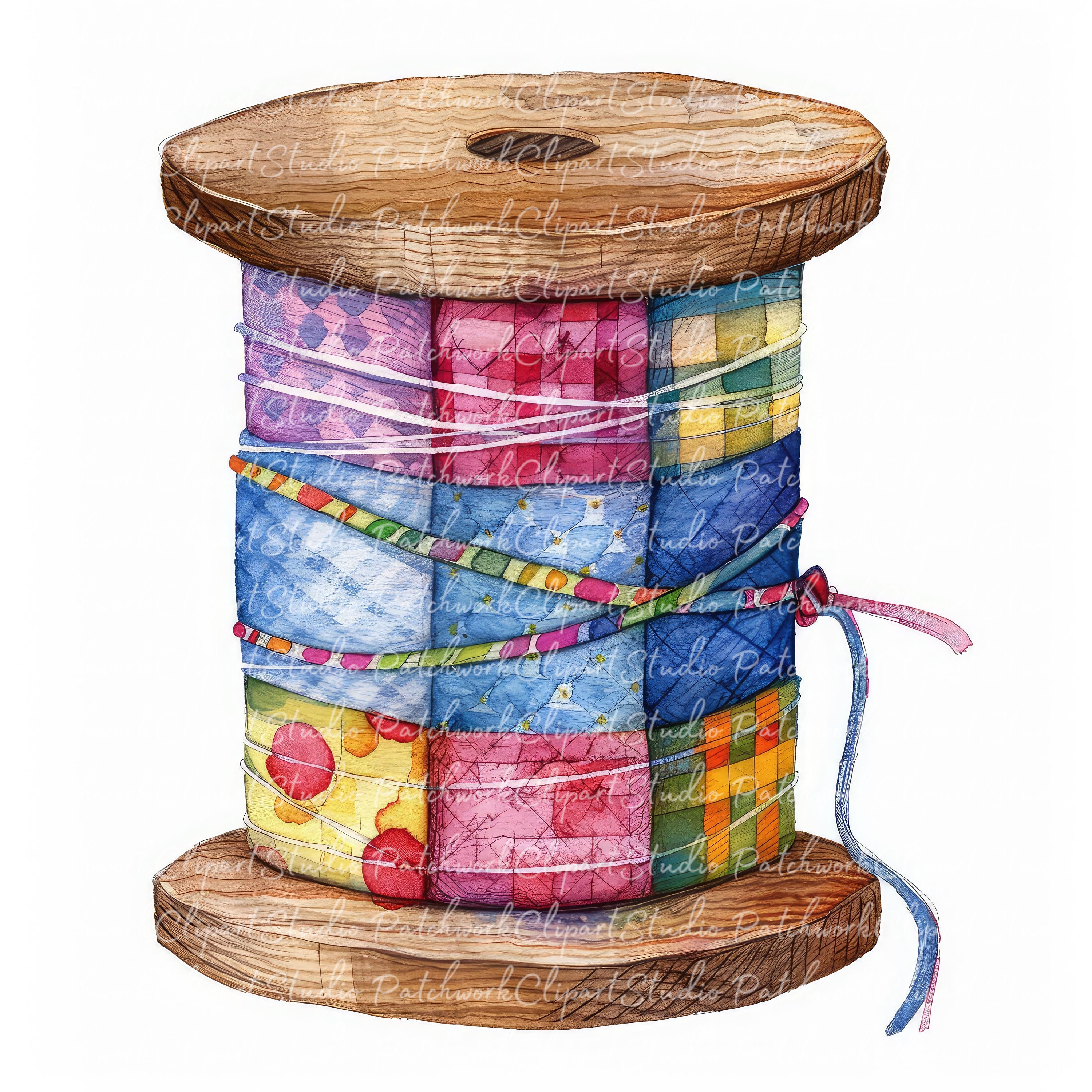 10 Spool of Thread Clipart Bundle, PNG & JPG, Printable Patchwork ...