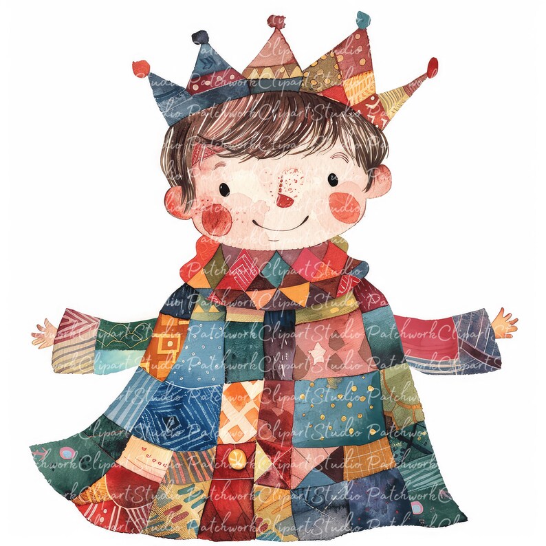 10 Prince Clipart Bundle, Printable Patchwork King, Quilted Fabric ...