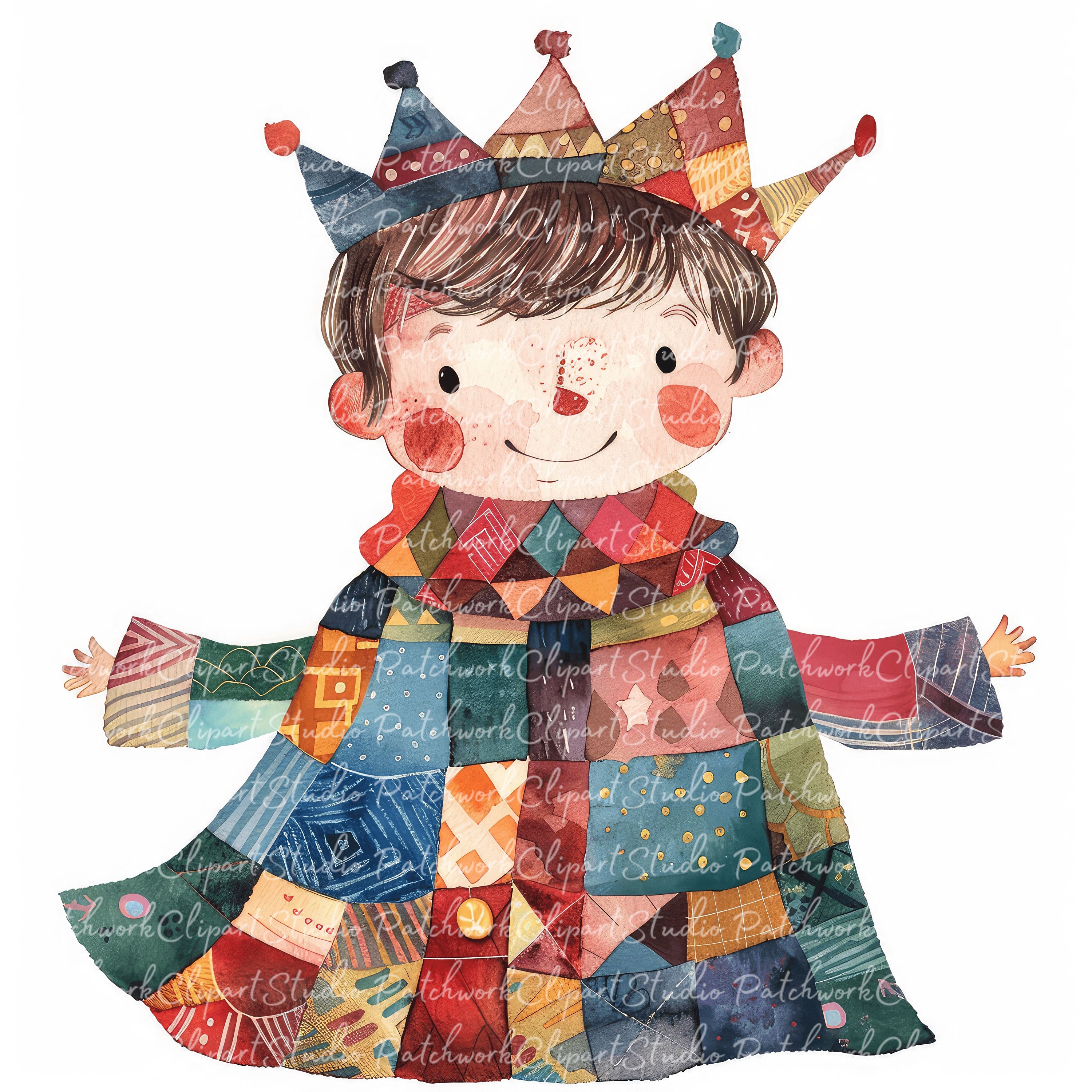 10 Prince Clipart Bundle, PNG & JPG, Printable Patchwork King ...