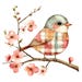 10 Spring Bird Clipart Bundle, PNG & JPG, Printable Patchwork Bird ...
